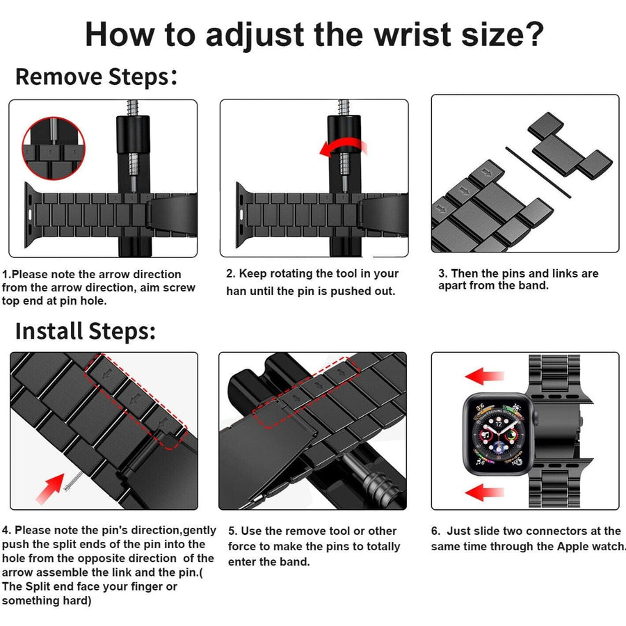 Stainless Steel Link Band For Apple Watch - iWatch Wrist Strap ...